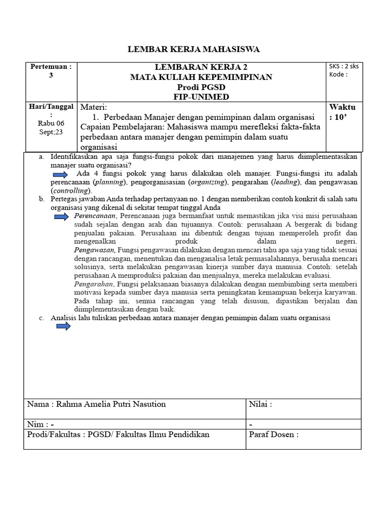 LKM Kepemimpinan 2 | PDF