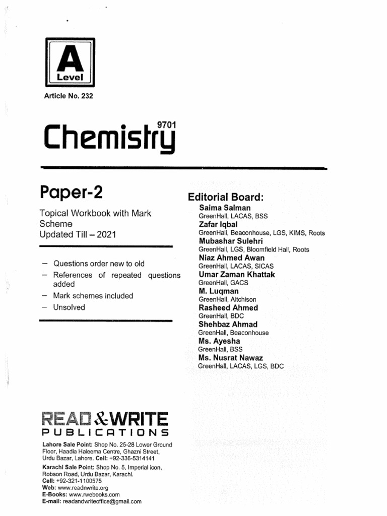 A Level Chemistry P2 Sample | PDF