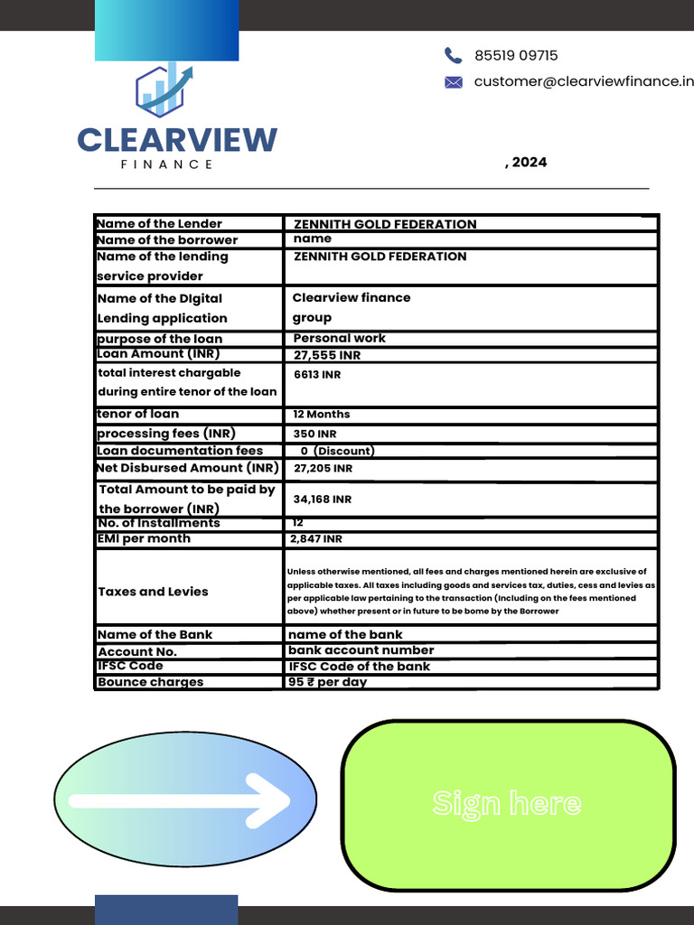 THIRD Loan SANCTION LETTER (SAMPLE) | PDF
