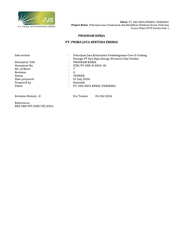 Program Kerja Dan Time Schedule | PDF