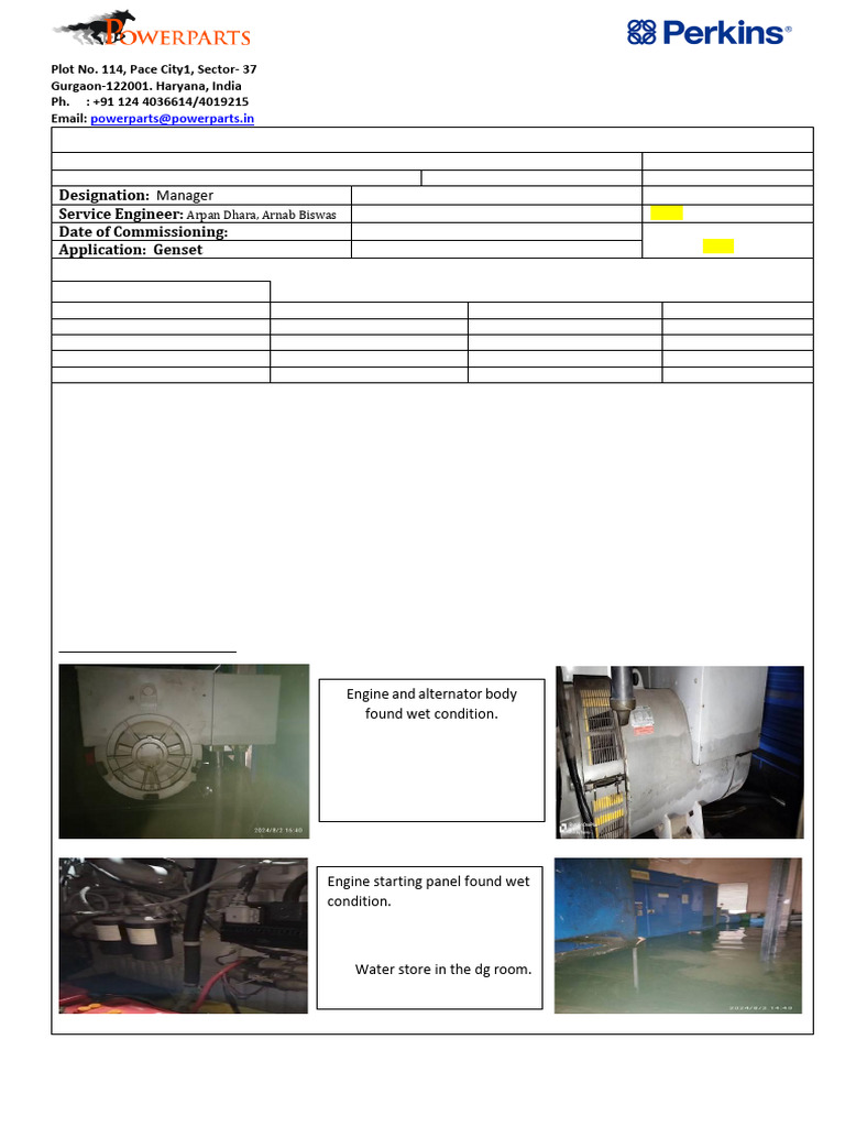 Inspection report 500 KVA DG-2-MSI | PDF
