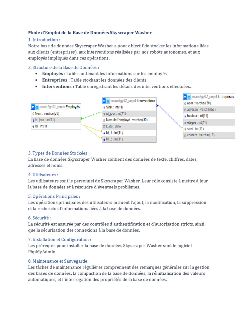 Mode D'emploi Fonctionnement Base de Données | PDF