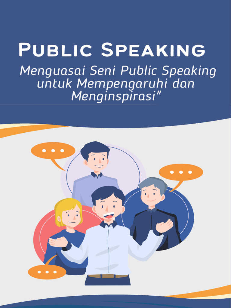 Blue & Orange Playful Illustrative Public Speaking Book Cover ...