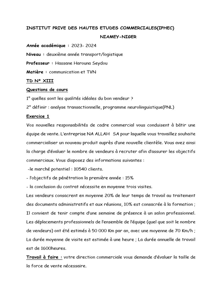 TD #7 Com Et TVN | PDF