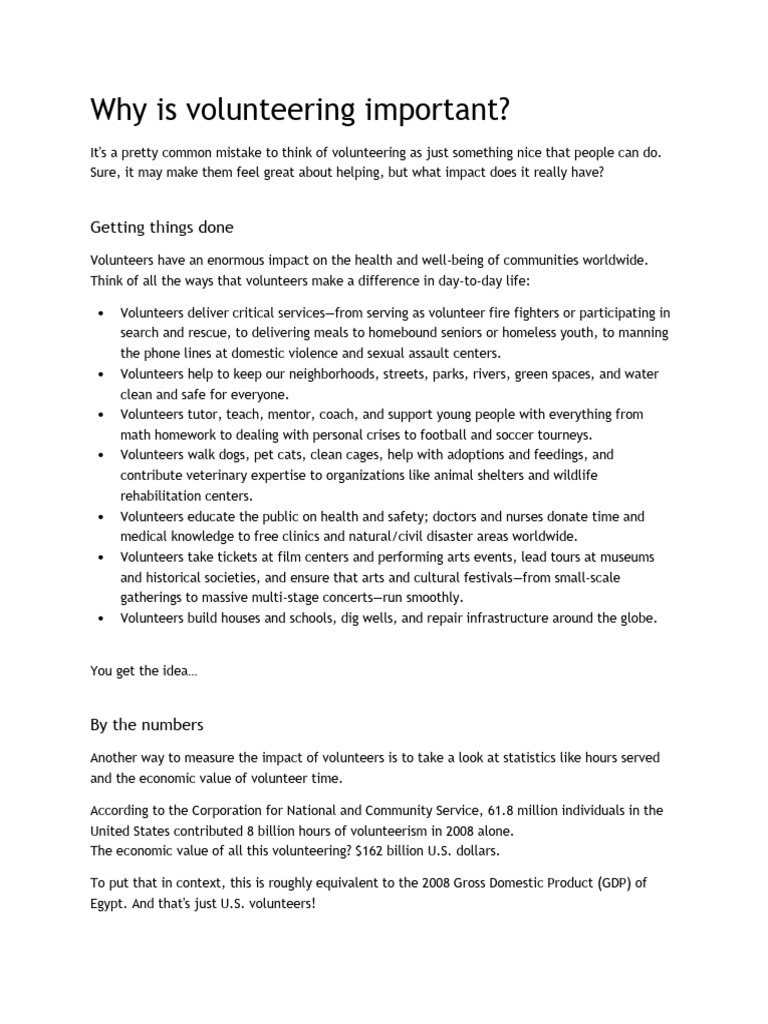 Volunteering Articles | PDF