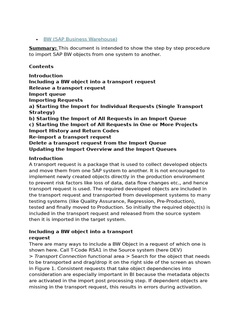 BW TRansport | PDF
