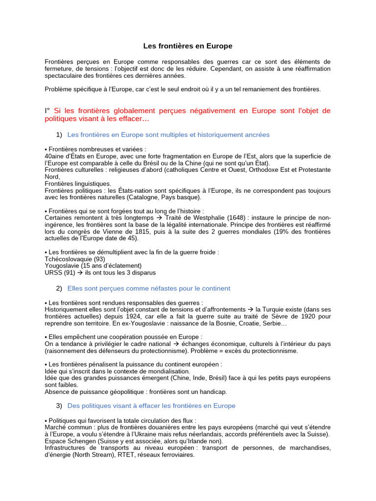 Les Frontières en Europe | PDF