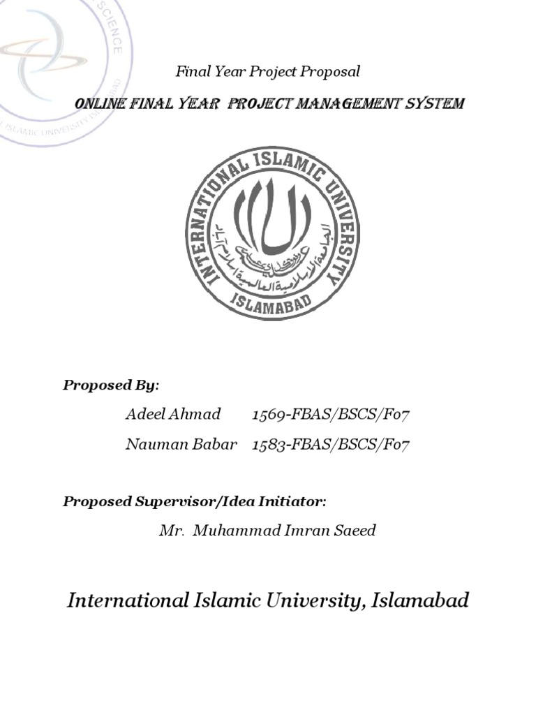 Online Final Year Project Management System: International Islamic ...