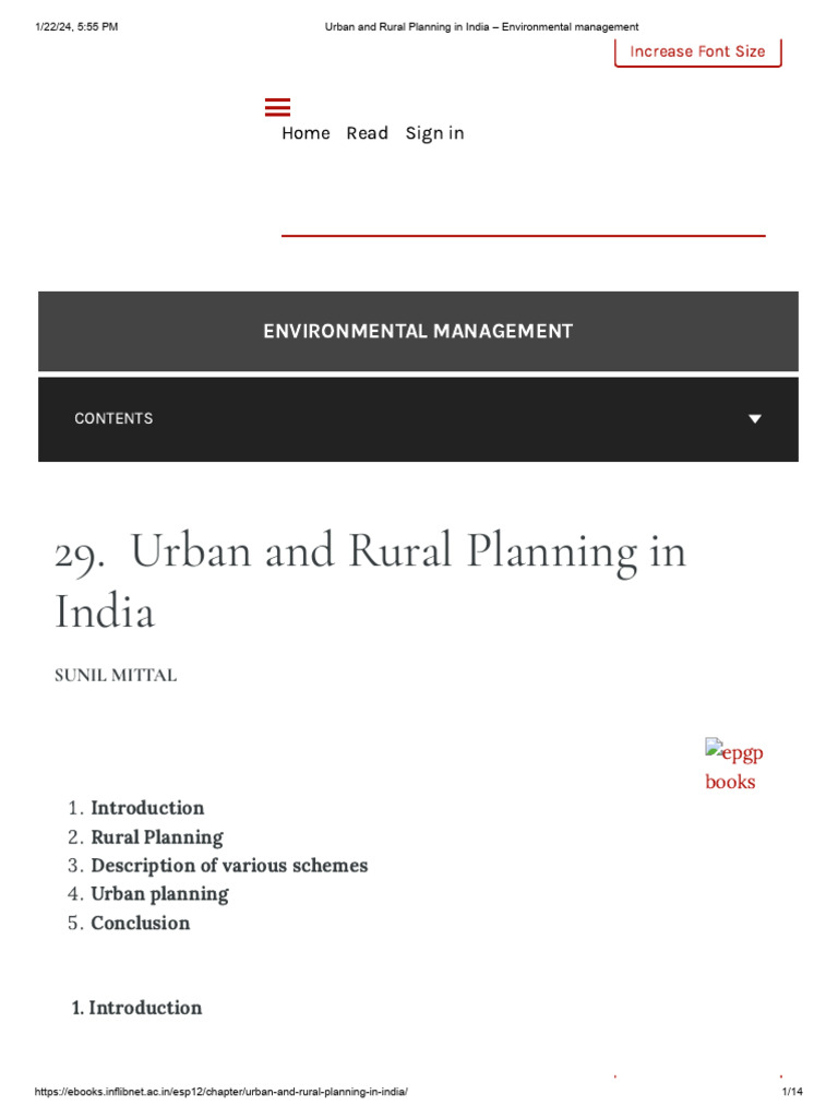 Urban and Rural Planning in India – Environmental management | PDF