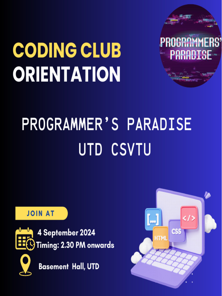 Freshers Coding Club Orientation | PDF