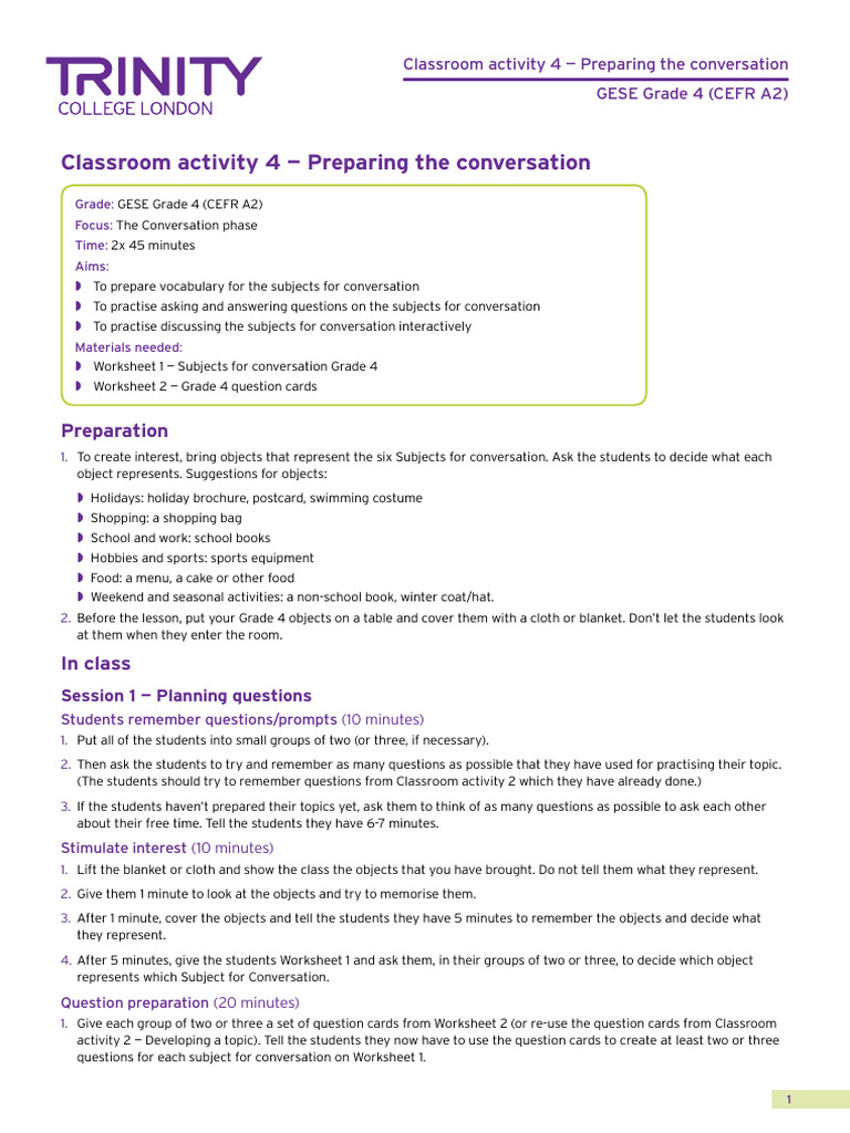 Preparing The Conversation | PDF