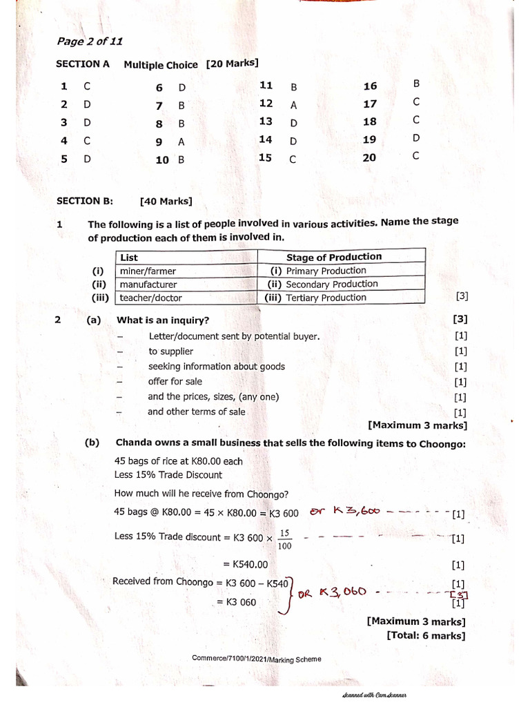 Commerce 2021 School Certificate | PDF
