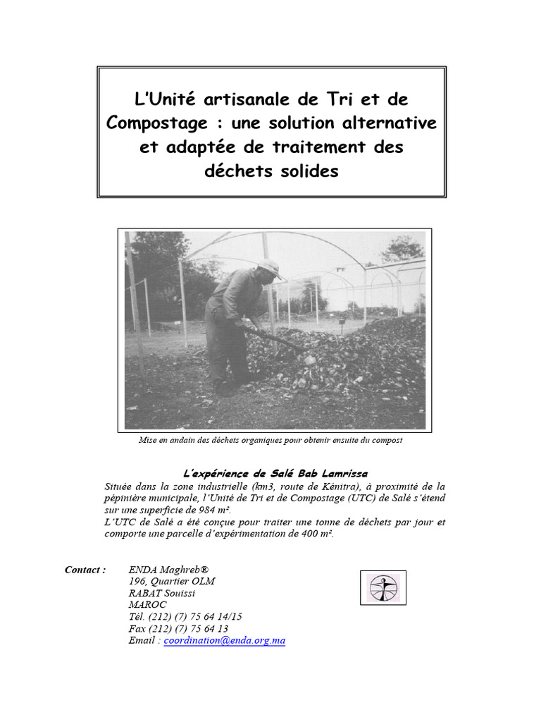 Unité Artisanale de Tri Et de Compostage | PDF Unité Artisanale de Tri Et de Compostage | PDF