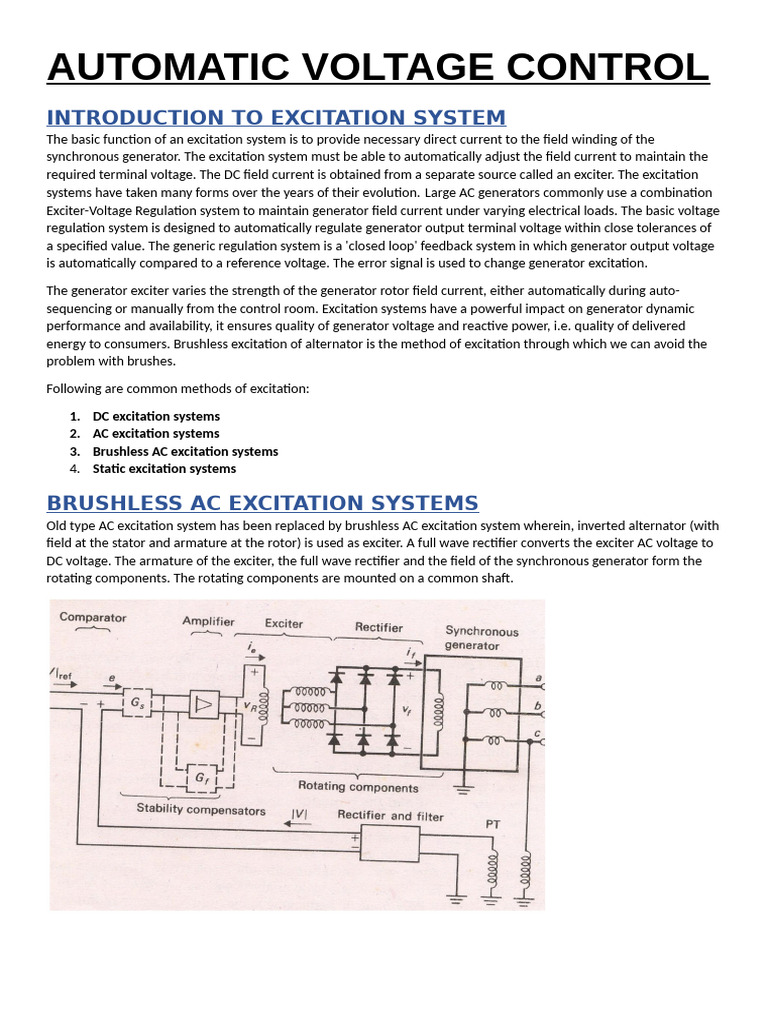Automatic Voltage Control | PDF