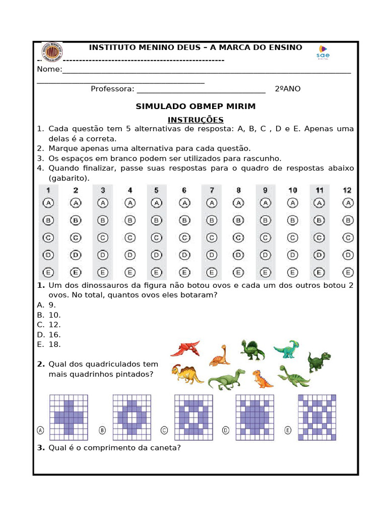 simulado obmep | PDF