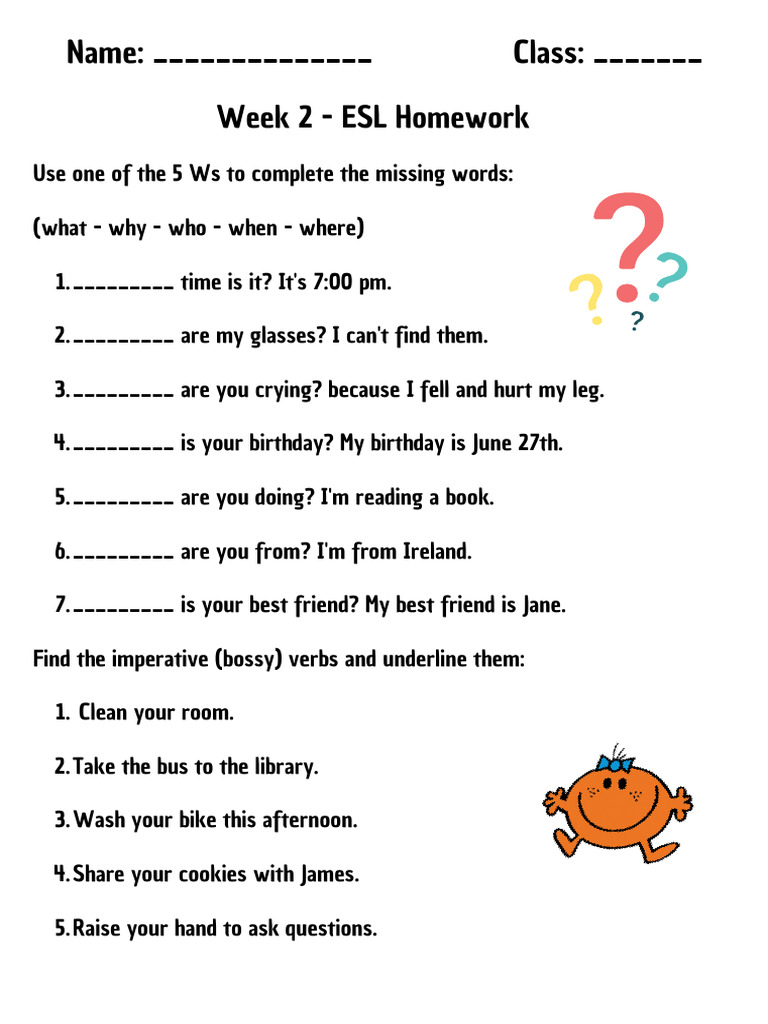 Week 2 - ESL Homework | PDF