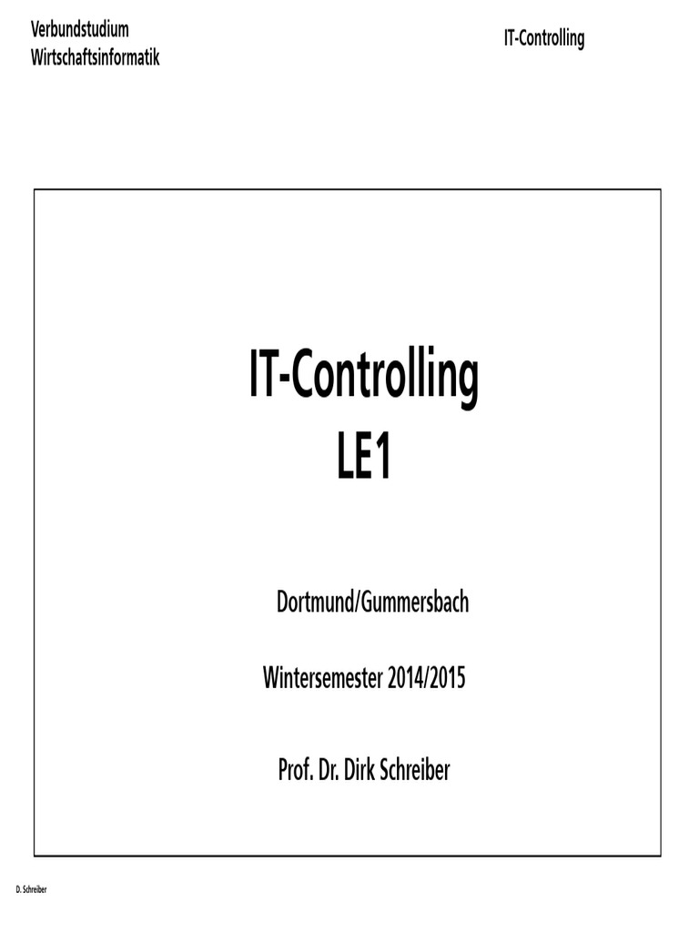 LE1 Verbundstudium ITControlling DS1415 | PDF