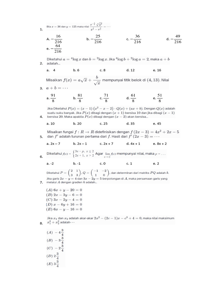 Latihan Matematika Pdf