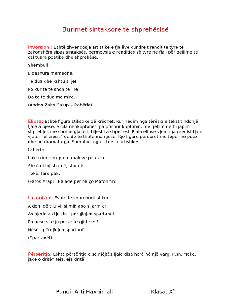 Burimet Sintaksore Të Shprehësisë | PDF