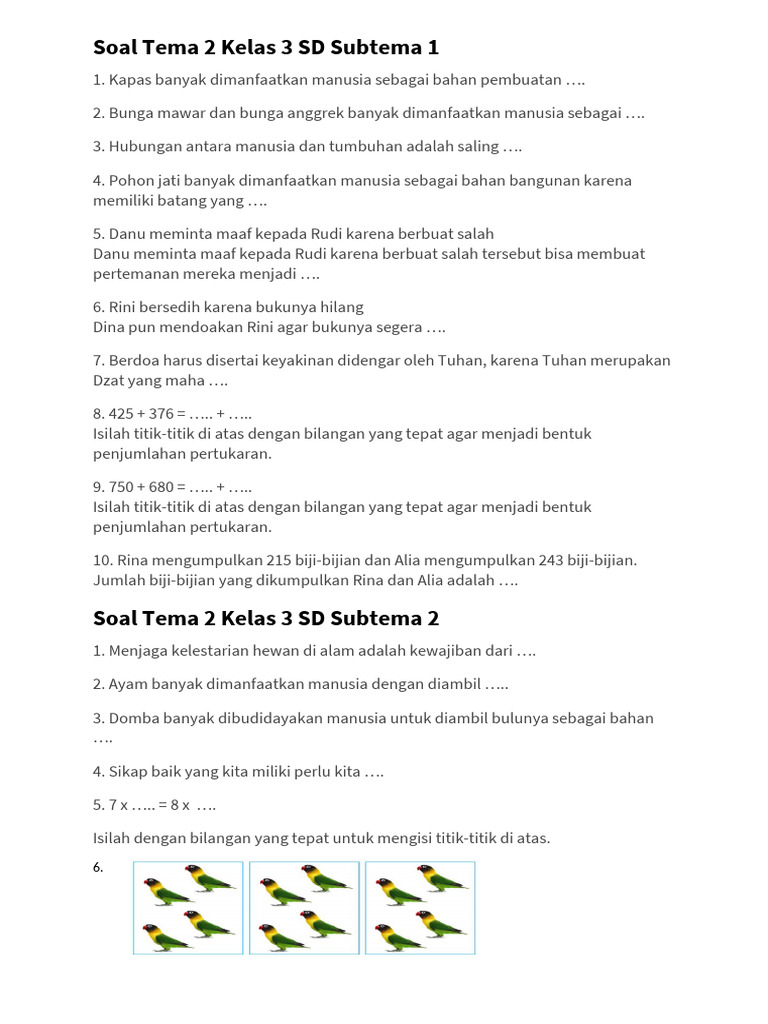 Soal Tema 2 | PDF