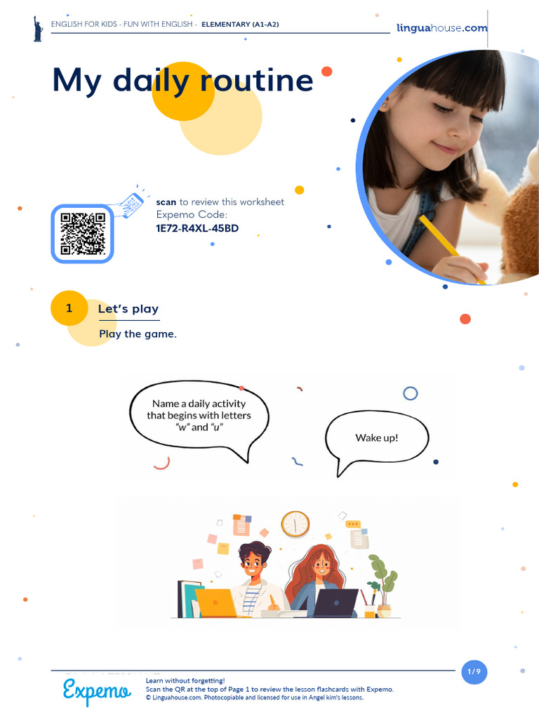 My Daily Routine American English Teacher A1 A2 | PDF