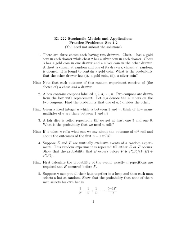 Problem Sheet 1.2 | PDF