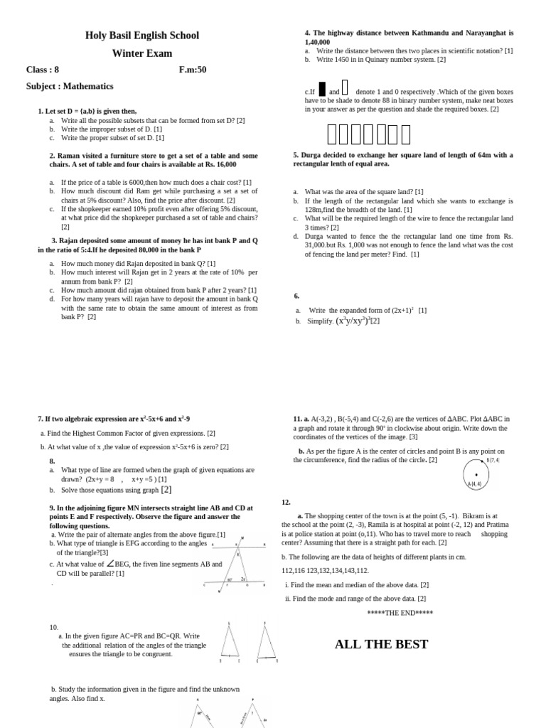 Class 8 Math PDF | PDF