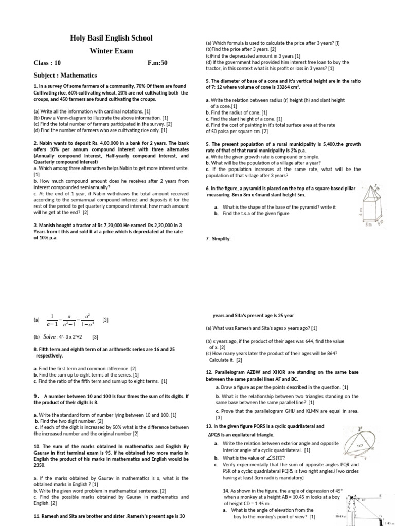 Class 10 Math PDF | PDF