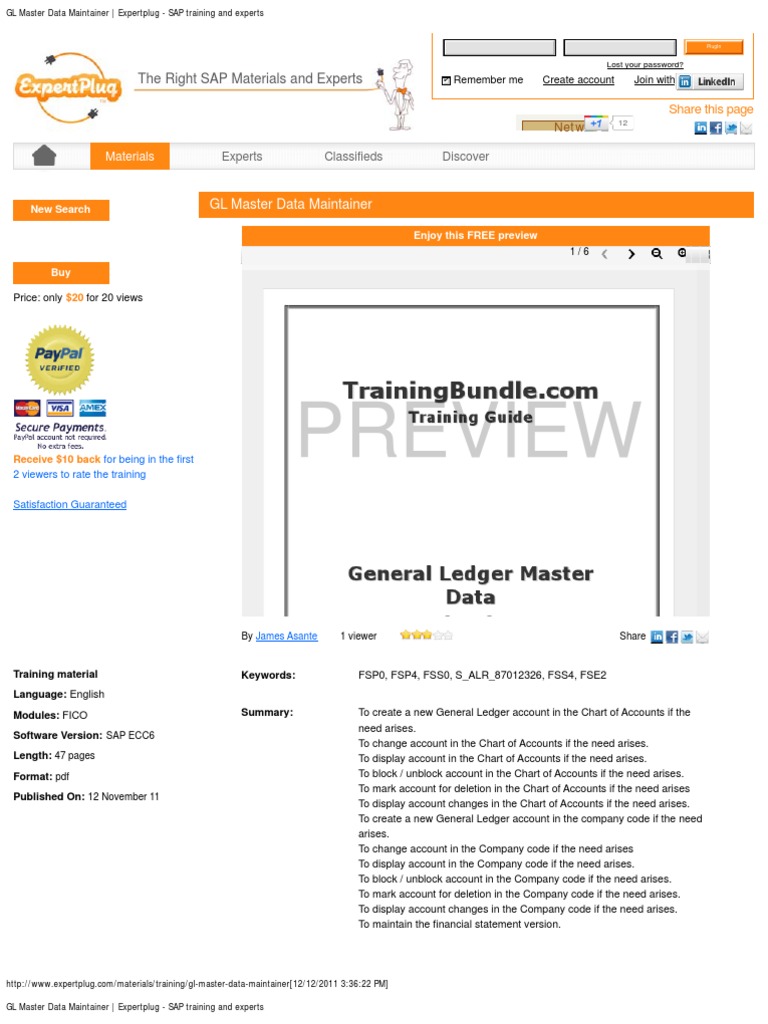 GL Master Data Maintainer - Expert Plug - SAP Training and Experts ...