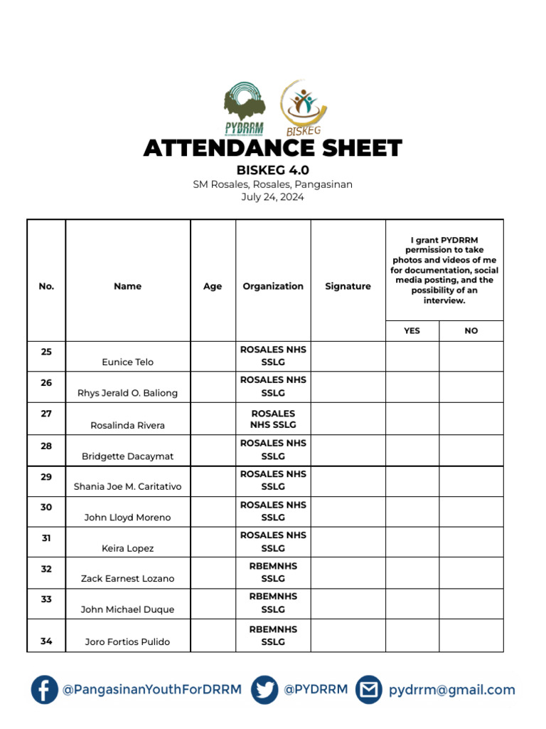 Attendance Sheet Pt. 2 | PDF