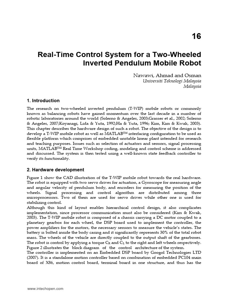 Real Time Control System For A Two Wheel | PDF