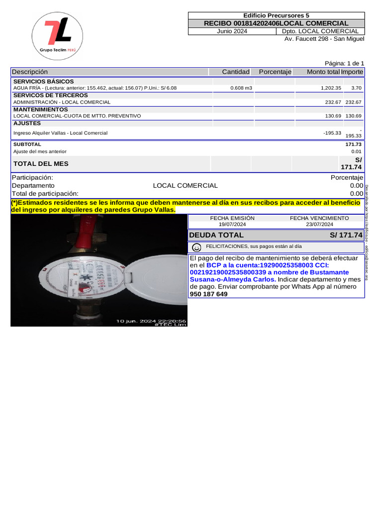 Recibo local comercial | PDF