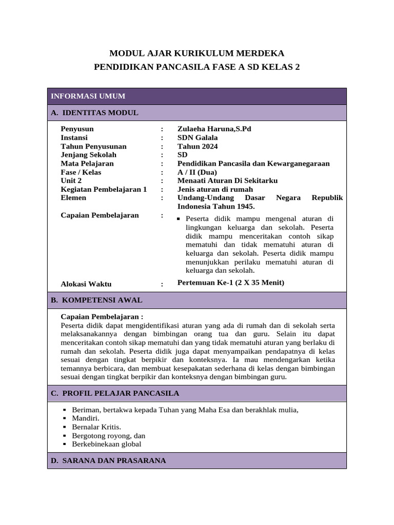 Modul Ajar Kurikulum Merdeka | PDF