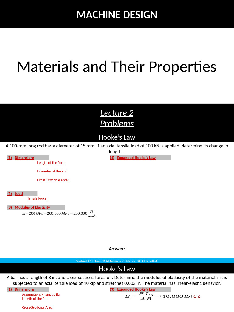 Machine Design - Lecture 2P - Materials and Their Properties | PDF