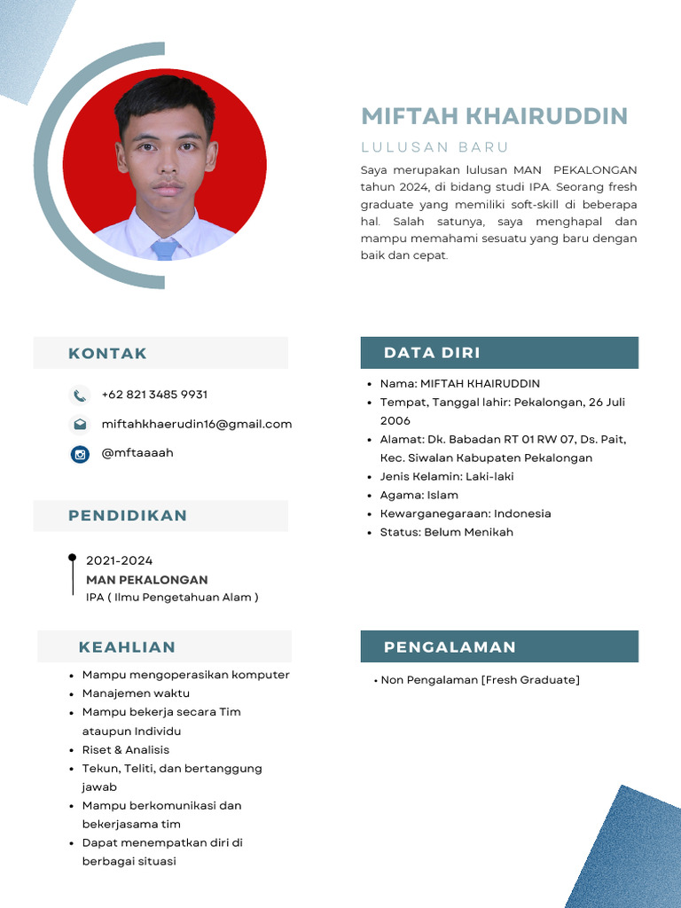 CV Miftah Khairuddin | PDF