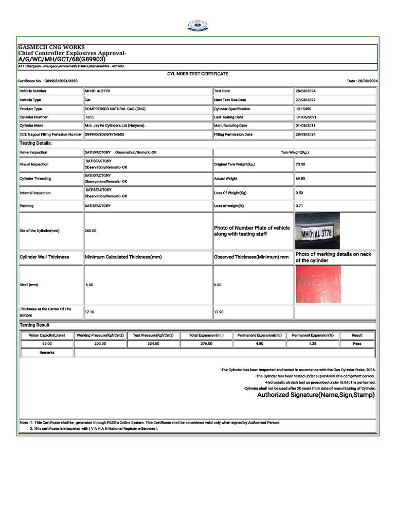 A/G/WC/MH/GCT/68 (G89903) : Gasmech CNG Works Chief Controller ...