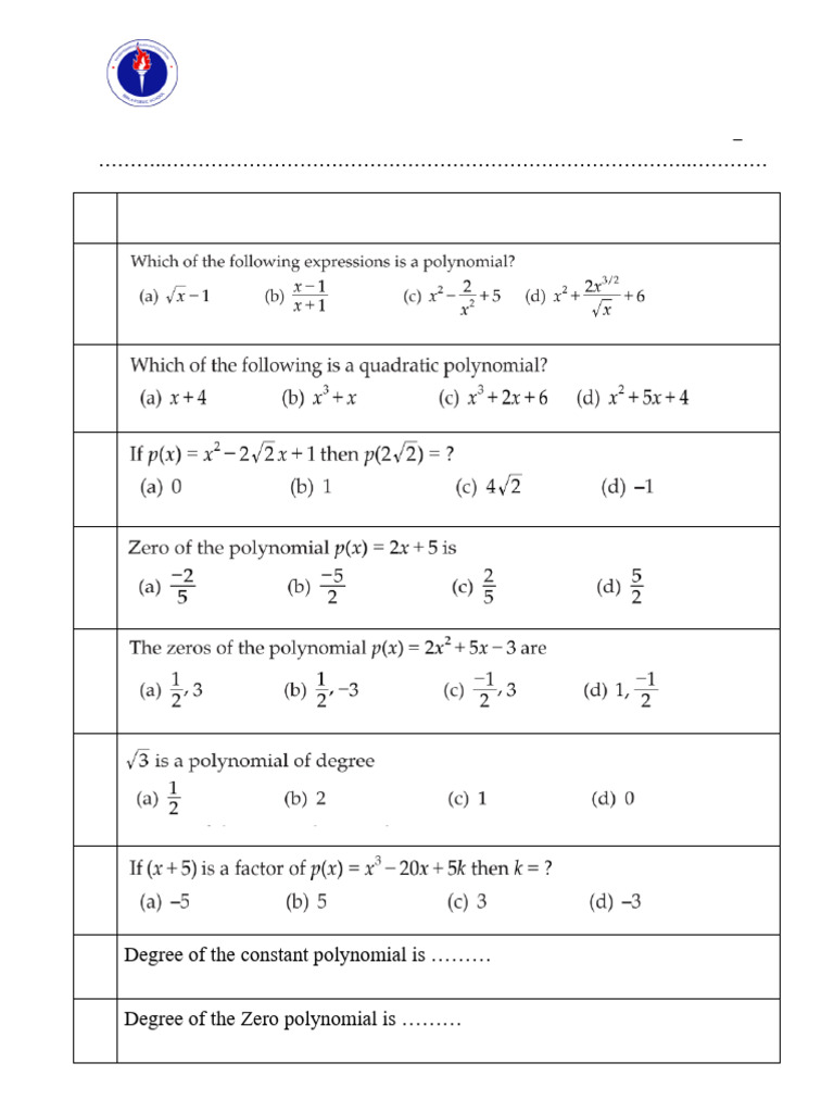 Polynomials | PDF