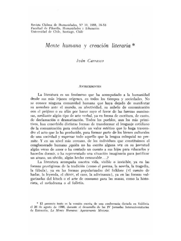 Ivan Carrasco Mente Humana | PDF