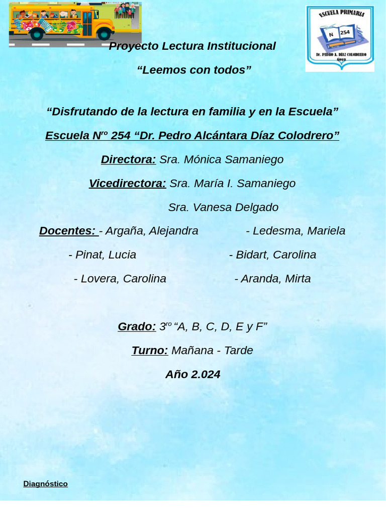 Plan de Lectura Institucional 3ro 2024 - 121213 | PDF