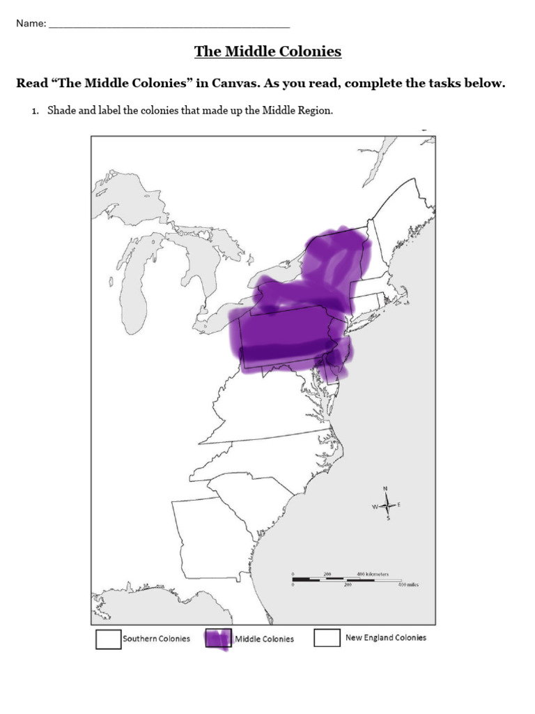 The Middle Colonies Reading Notes | PDF