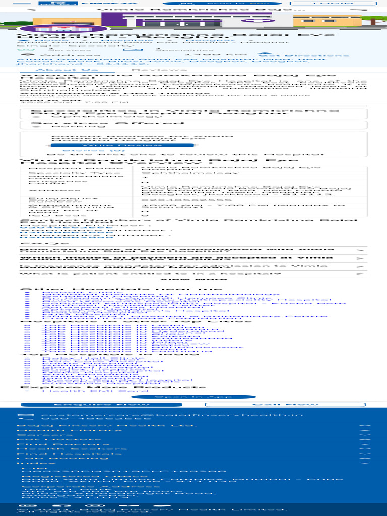 Vimla Ramkrishna Bajaj Eye Hospital Deoghar - Con | PDF