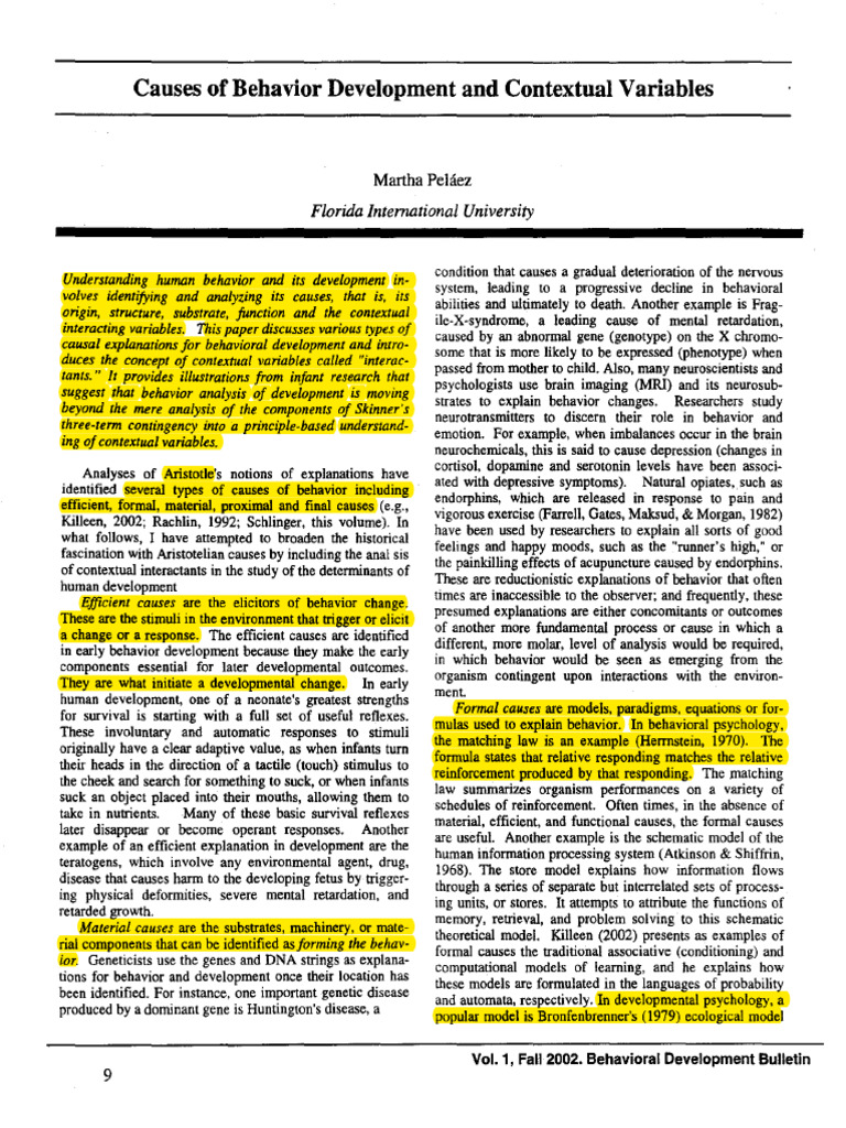16.causes of Behavior Development and Contextual Variables - With Skim - Desbloqueado | PDF