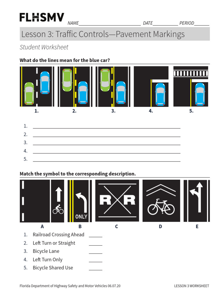 DMV LP Worksheet Lesson 3 | PDF