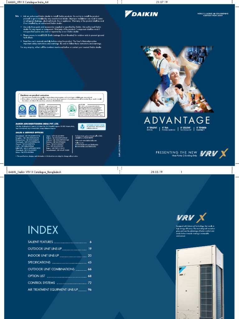 VRV X Catalogue India A4 Low 23420 | PDF