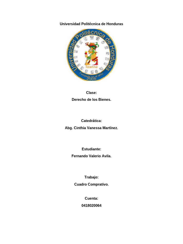 Cuadro Comparativo de La Clasificación de Las Servidumbres-Fernando ...