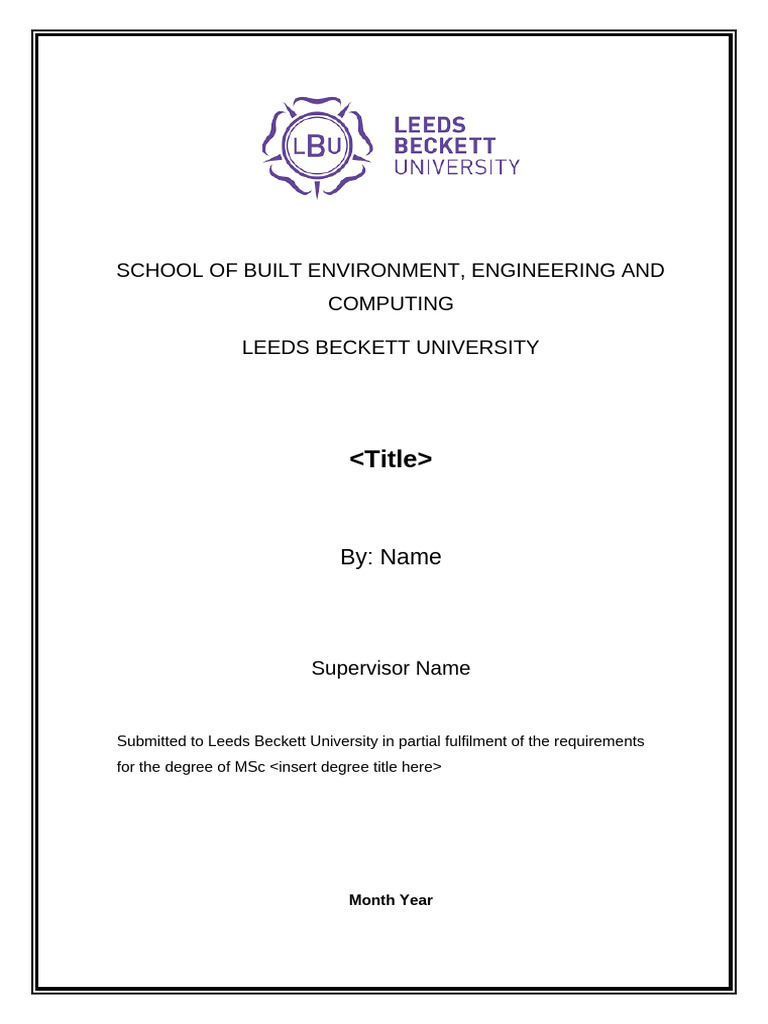 MSC Dissertation Template | PDF