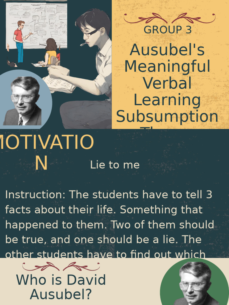 Ausubel's Meaningful Verbal Learning Subsumption Theory | PDF