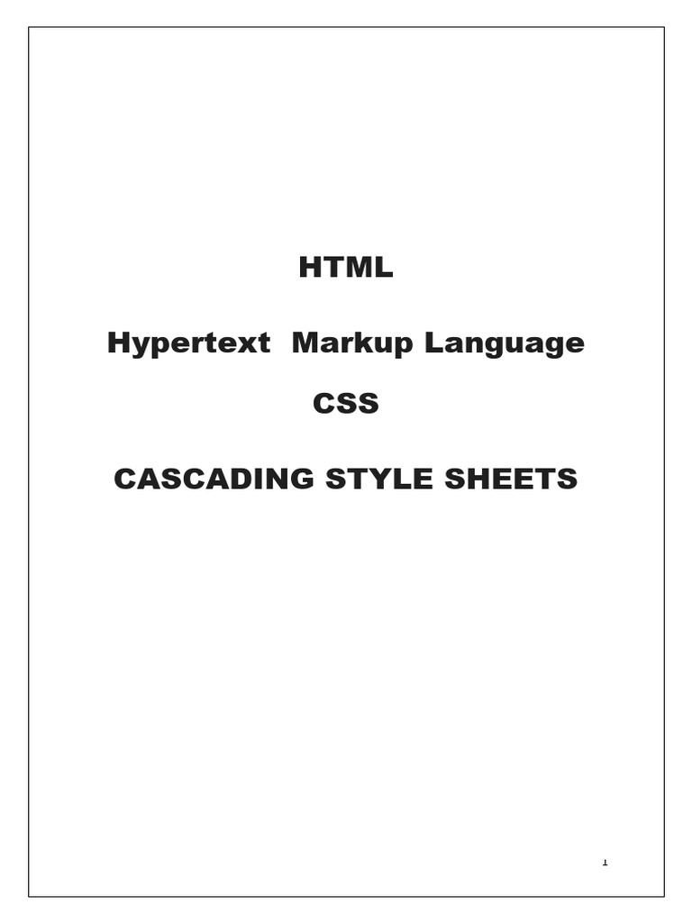 HTML CSS Notes 1715402006 | PDF