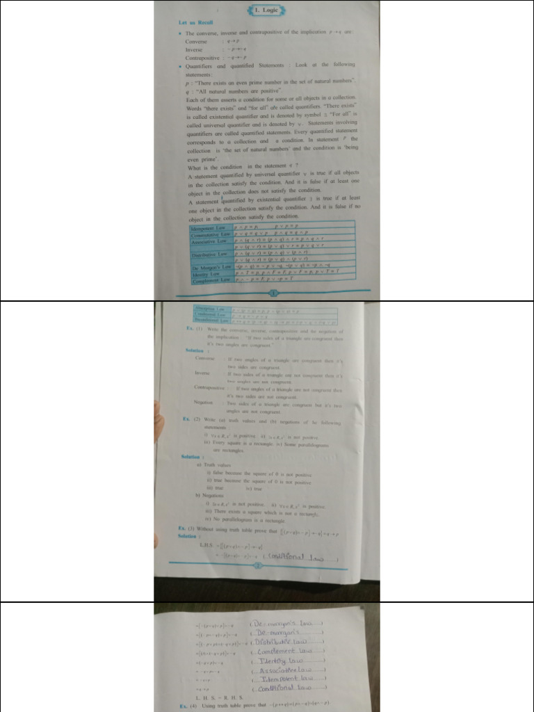 1.logic & 2. Matrices. 12th Maths General | PDF