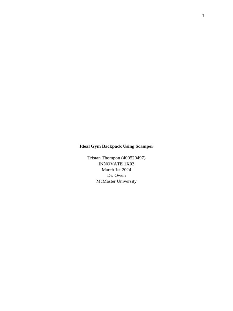 Scamper Assignment | PDF | Backpack | Textiles